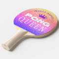 PING PONG QUEEN Personalized Multi Color Glitter Ping Pong Paddle | Zazzle