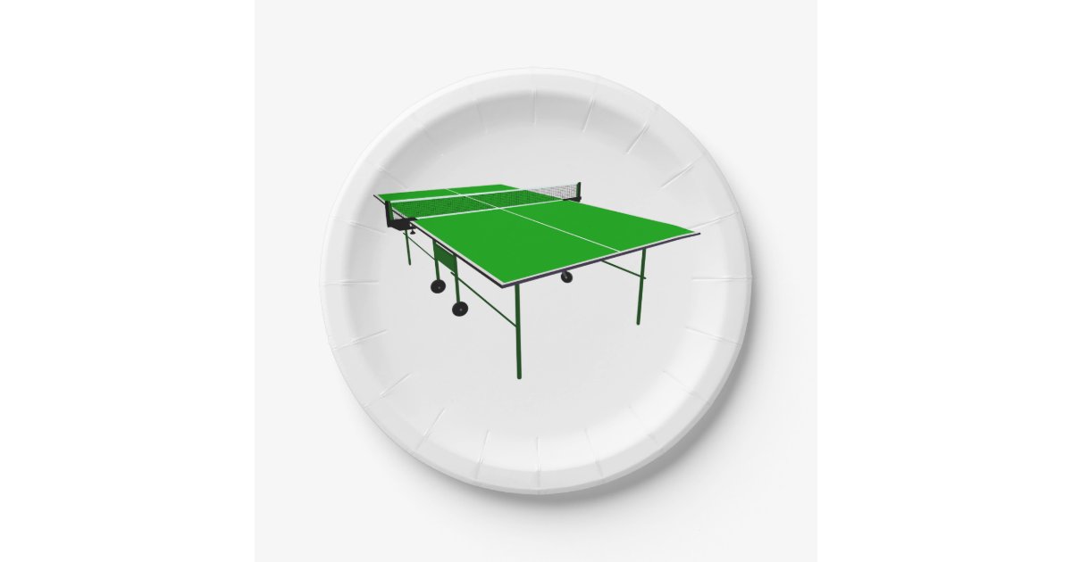 Ping Pong Table Paper Plates | Zazzle