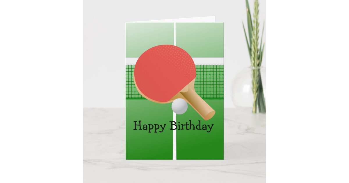 Ping Pong Table Tennis Design Greeting Card | Zazzle