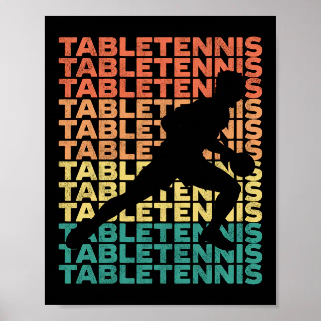 Ping Pong Table Tennis Table Tennis Retro Vintage Poster | Zazzle