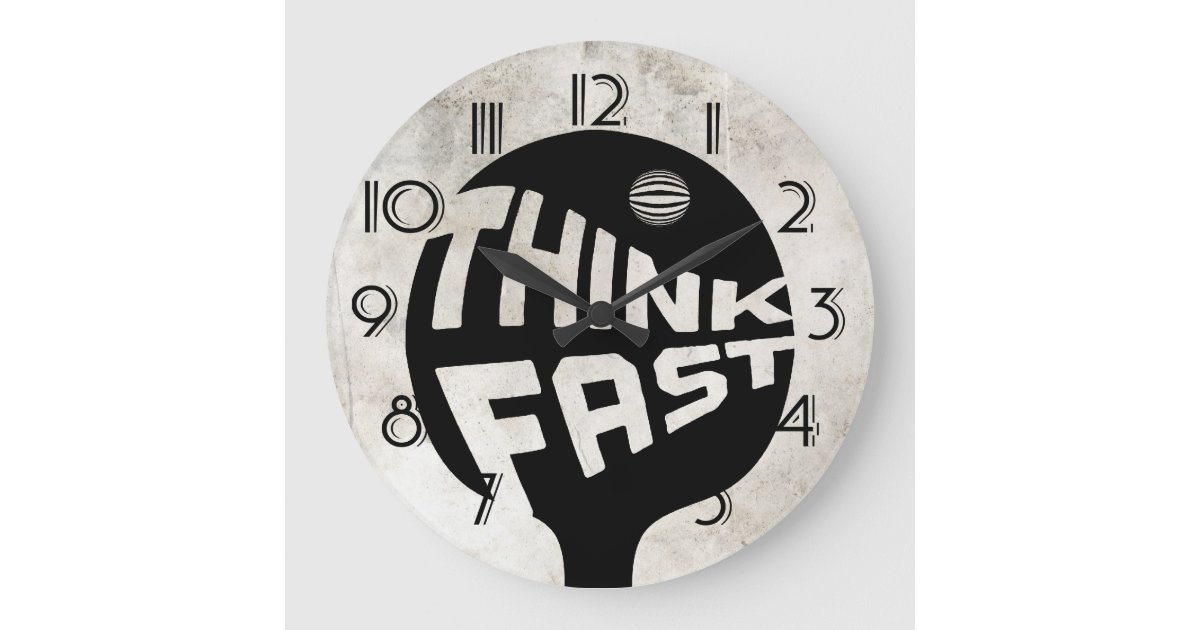 Ping Pong Think Fast Large Clock | Zazzle