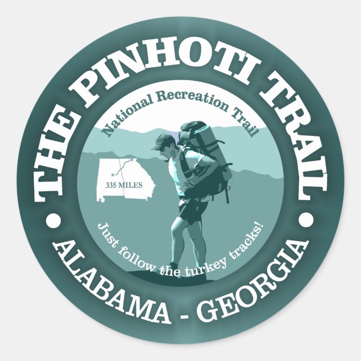 Pinhoti Trail Classic Round Sticker | Zazzle