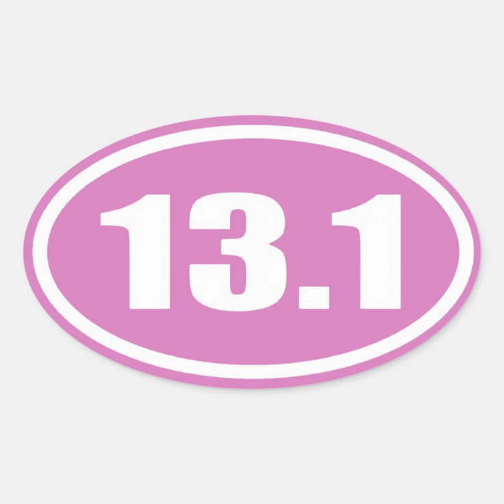 Pink 13.1 Sticker | Pink Half Marathon Sticker | Zazzle