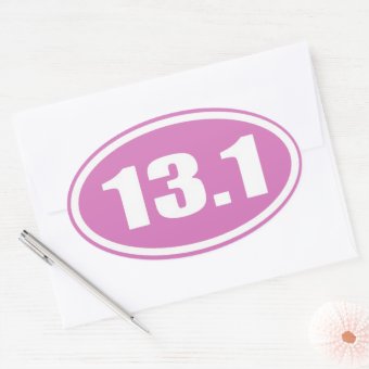 Pink 13.1 Sticker | Pink Half Marathon Sticker | Zazzle