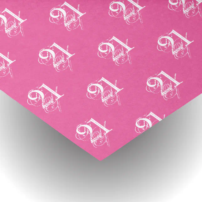 Pink 21st birthday Fancy Font Tissue Paper | Zazzle