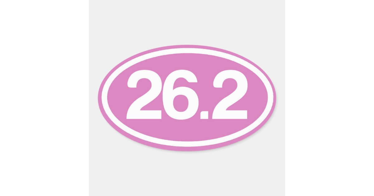 Pink 26.2 Full Marathon Sticker | Zazzle