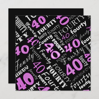 Pink 40th Birthday Party Invitation | Zazzle