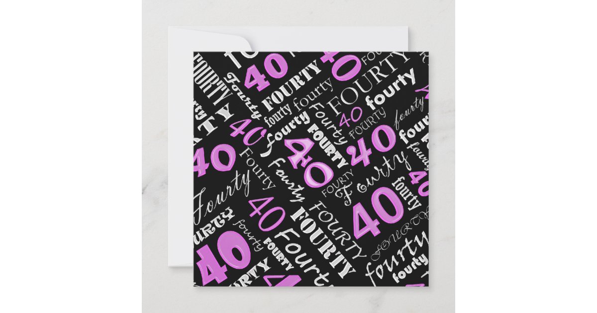 Pink 40th Birthday Party Invitation | Zazzle