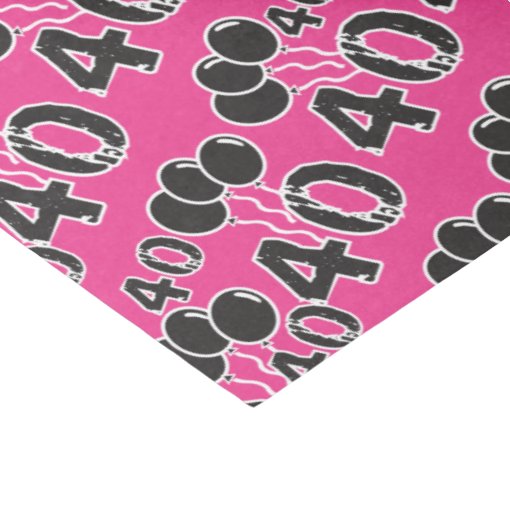 PINK 40th Birthday Tissue Paper | Zazzle