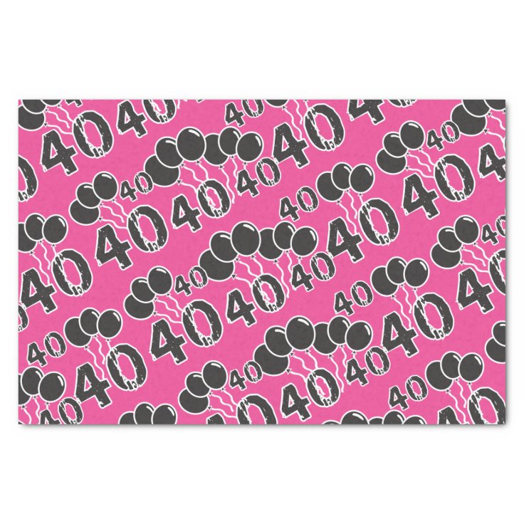 PINK 40th Birthday Tissue Paper | Zazzle