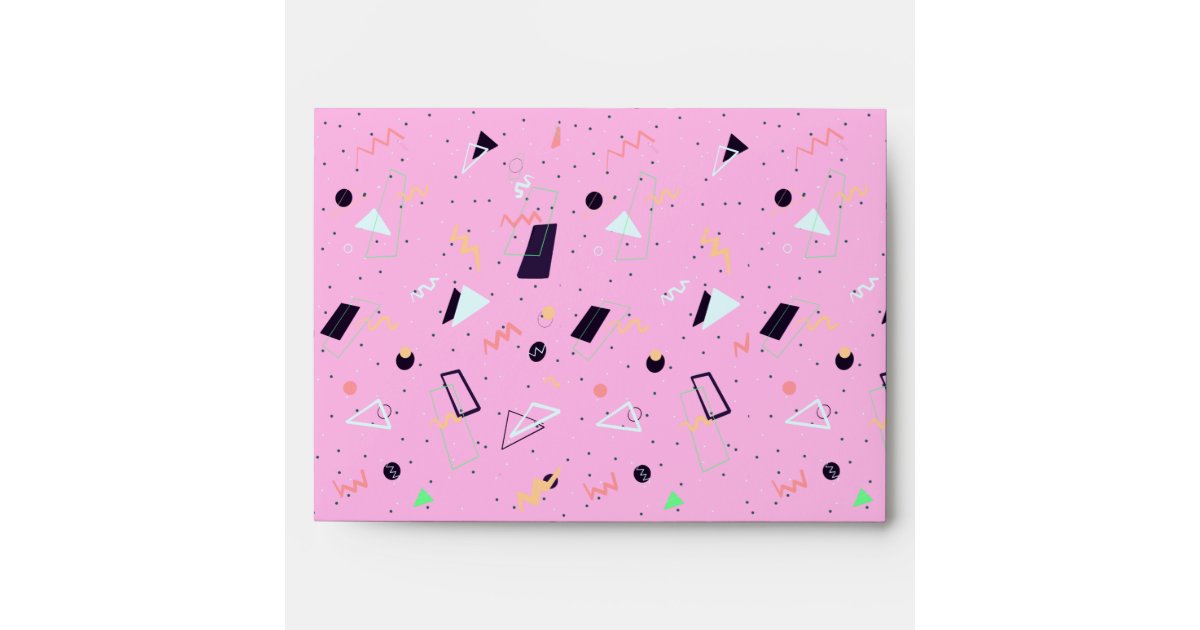 Pink 80s Confetti Retro Envelope | Zazzle