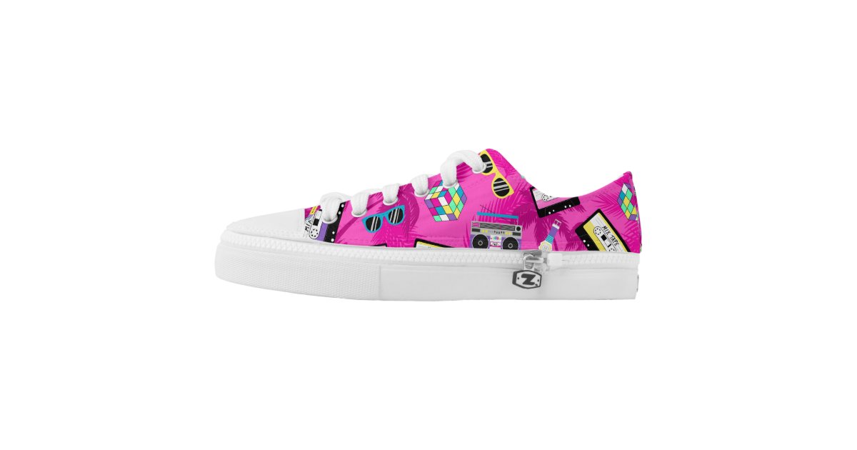 Pink 80s Retro Low-Top Sneakers | Zazzle