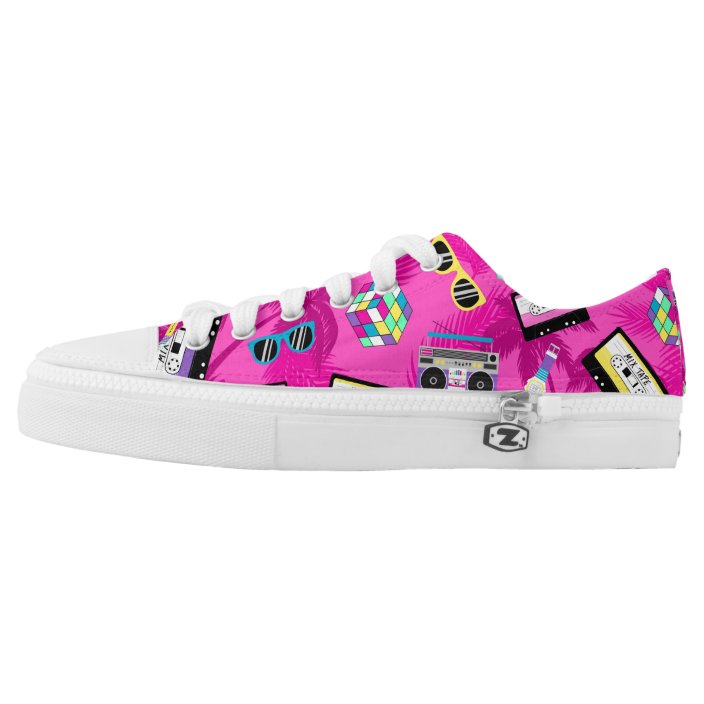 Pink 80s Retro Low-Top Sneakers | Zazzle.com