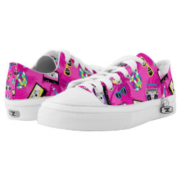 Pink 80s Retro Low-Top Sneakers | Zazzle
