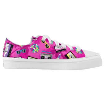 Pink 80s Retro Low-Top Sneakers | Zazzle