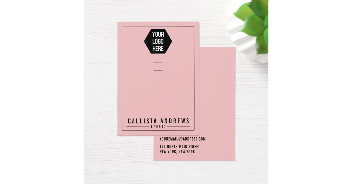 Pink Add Logo Multiple Badge Reel Display Card | Zazzle Pink Add Logo Multiple Badge Reel Display Card | Zazzle