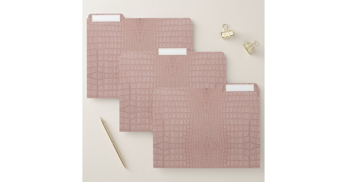 Pink Alligator Texture Print File Folder | Zazzle
