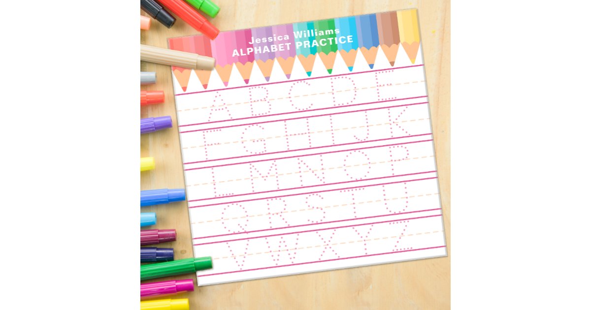 Pink Alphabet Tracing Dry Erase Board | Zazzle