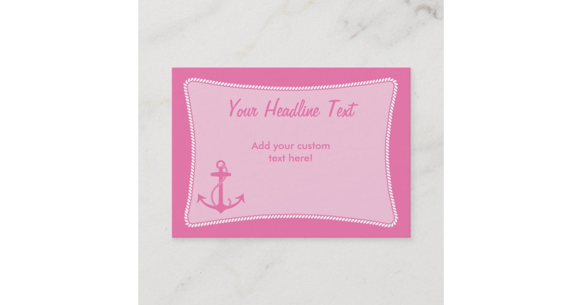 Pink Anchor Calling Card | Zazzle