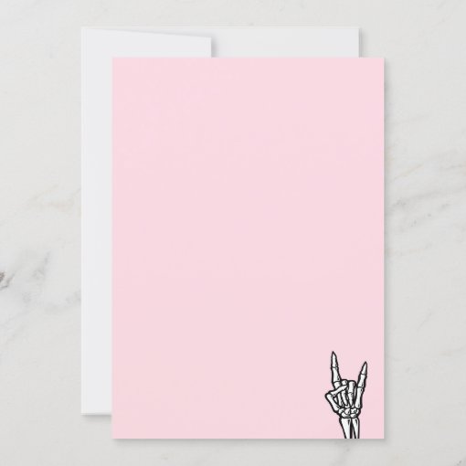 Pink and Black Bad Two The Bone 2nd Birthday Party Invitation | Zazzle