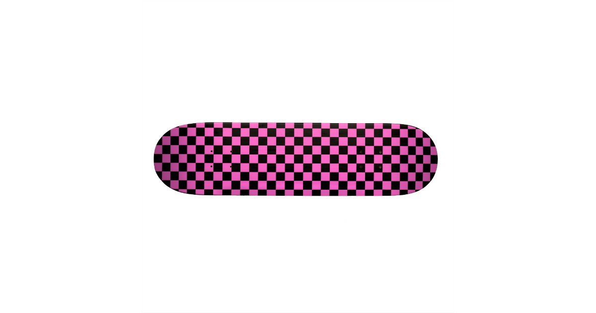 Pink and Black Checkered Skateboard | Zazzle.com