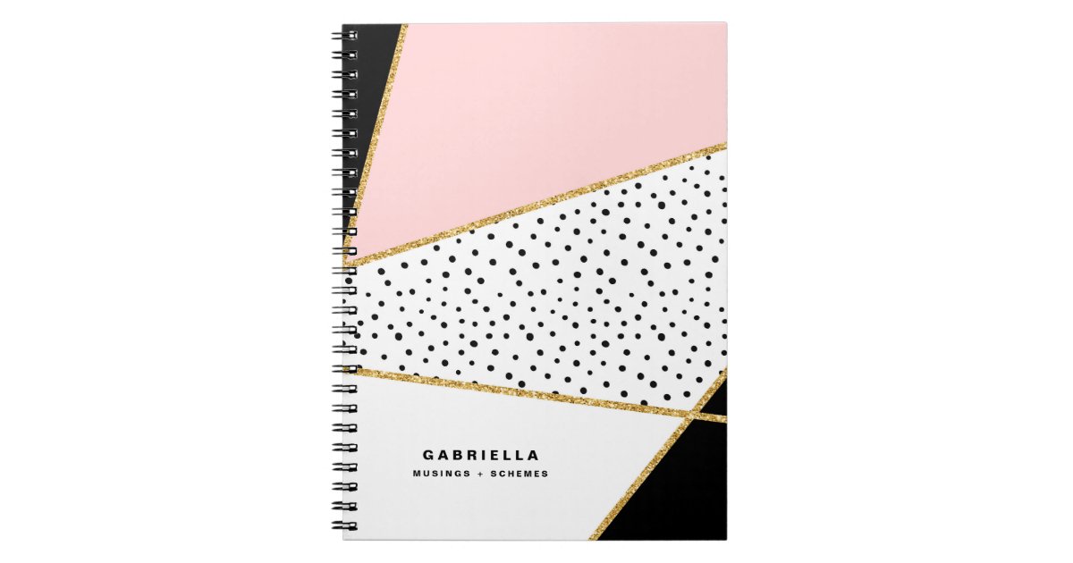 Pink and Black Chic Abstract Pattern Notebook | Zazzle