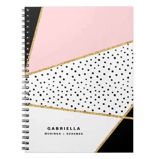 Pink and Black Chic Abstract Pattern Notebook | Zazzle