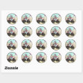 Pink and Black Girl ATV Rider Classic Round Sticker | Zazzle
