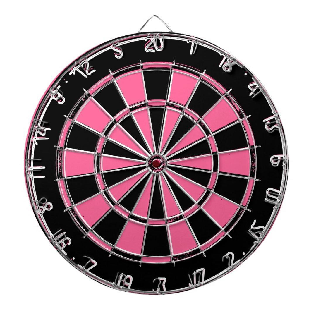 Pink and black ladies dartboard | Zazzle