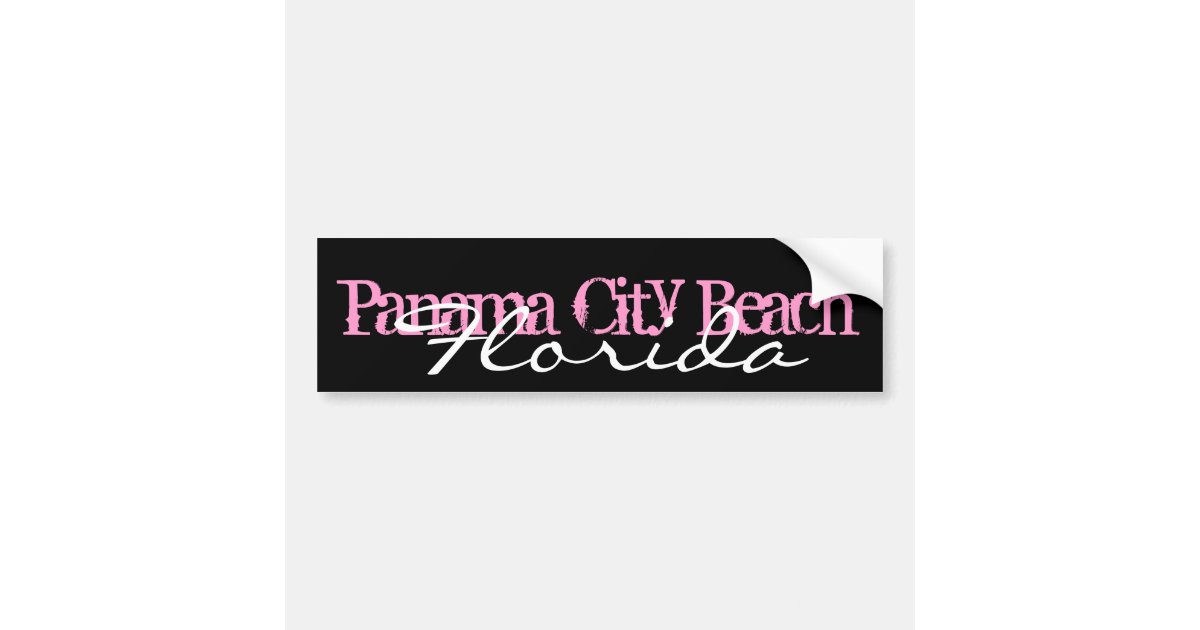 Pink and Black PCB Panama City Beach Florida Bumper Sticker | Zazzle