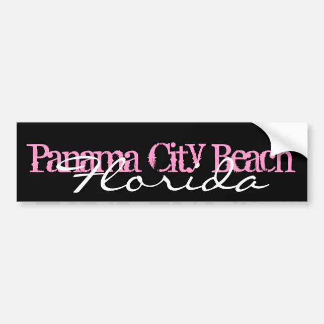 Pink and Black PCB Panama City Beach Florida Bumper Sticker | Zazzle