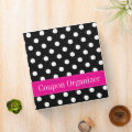 Pink and Black Polka Dot Coupon Organizer Binder | Zazzle