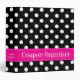 Pink and Black Polka Dot Coupon Organizer Binder | Zazzle
