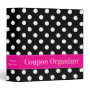 Pink and Black Polka Dot Coupon Organizer Binder | Zazzle