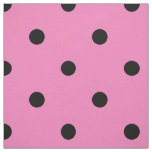 Retro Hot Pink and Black Polka Dot Pattern Fabric | Zazzle