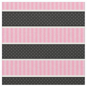 Polka Dot Stripe Pattern Fabric | Zazzle
