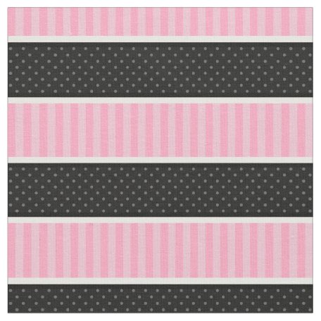 Polka Dot Stripe Pattern Fabric | Zazzle