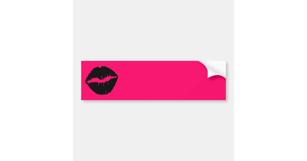 Pink and Black Smooch Bumper Sticker | Zazzle