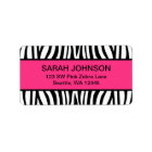 Pink and Black Zebra Label | Zazzle