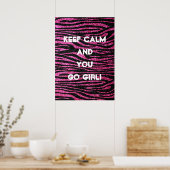 Pink and Black Zebra Print bling (faux glitter) | Zazzle