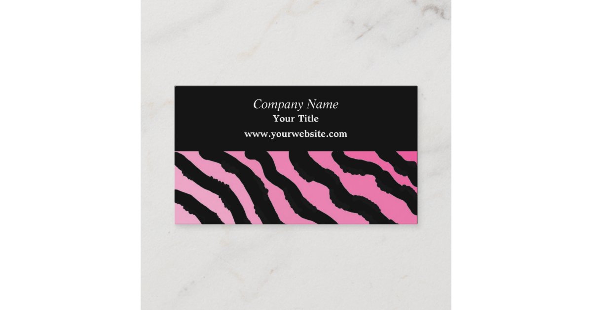 Pink and Black Zebra Print Business Card | Zazzle