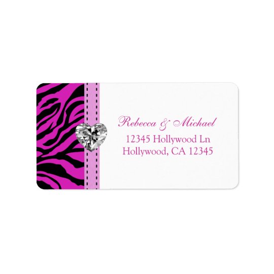 Pink and Black Zebra Stripes Address Labels | Zazzle.com