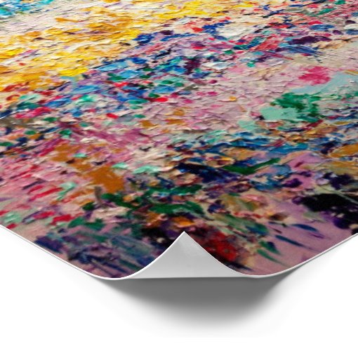 Pink and Blue Abstract Beach Poster | Zazzle