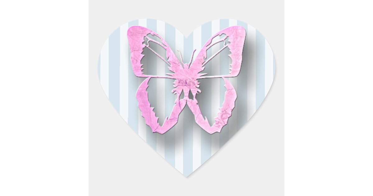 Pink and Blue Butterfly Stickers | Zazzle