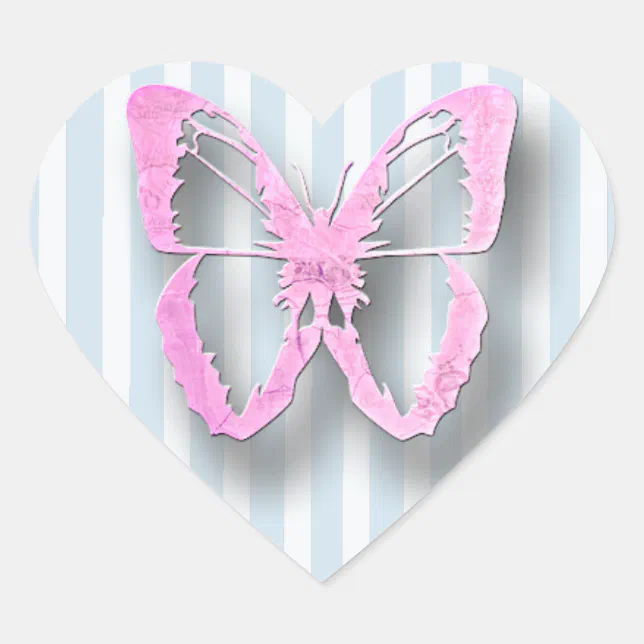 Pink and Blue Butterfly Stickers | Zazzle