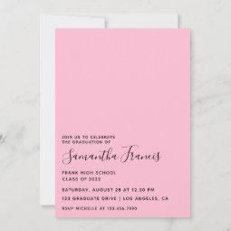 Pink and Blue Floral Girl Graduation Party Invitation | Zazzle