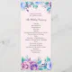 Pink and blue floral wedding. Watercolor flowers Program | Zazzle