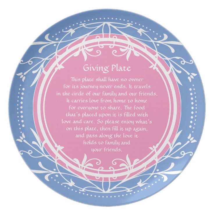 Pink and Blue Friendship Plate to Share | Zazzle