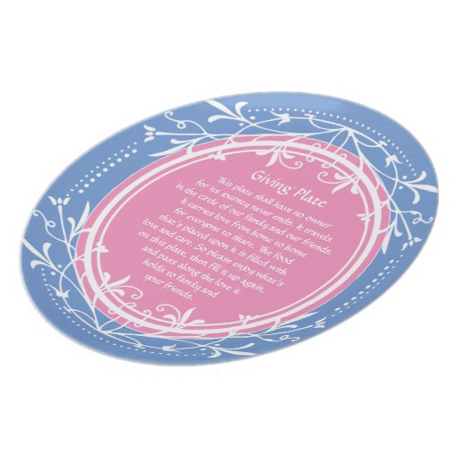 Pink and Blue Friendship Plate to Share | Zazzle