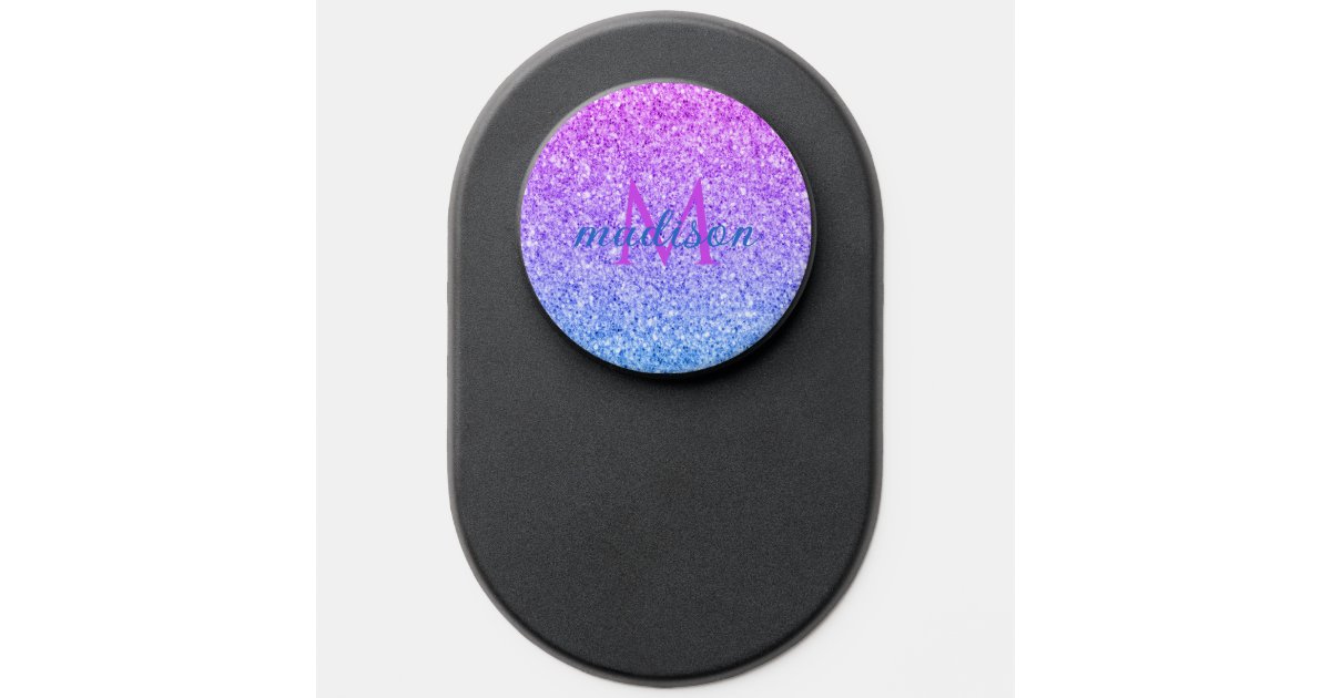 Pink and Blue Gradient Glitter PopSocket | Zazzle